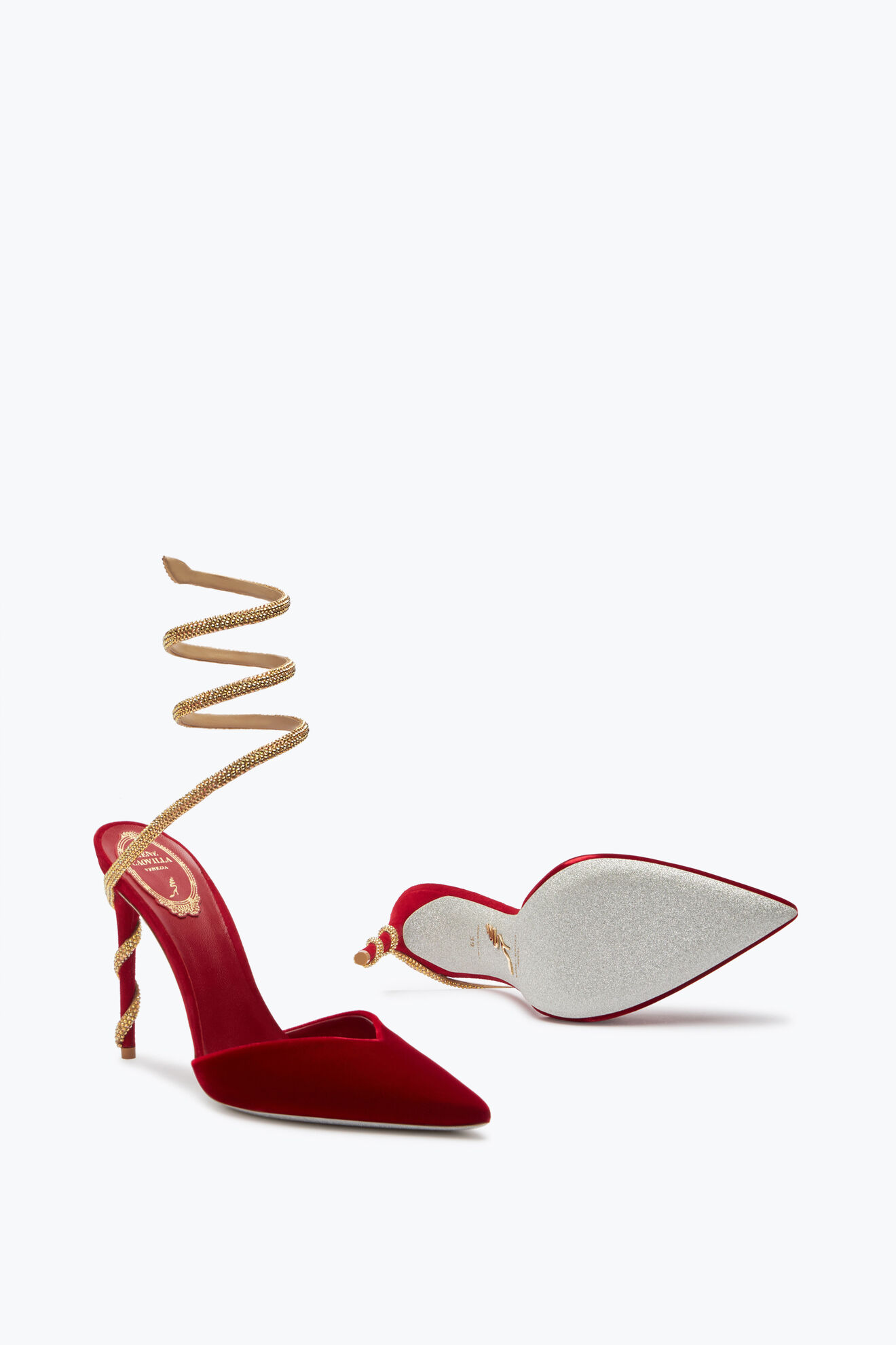 Margot Red And Gold Pump 105 Pumps in Red for Women | Rene Caovilla®