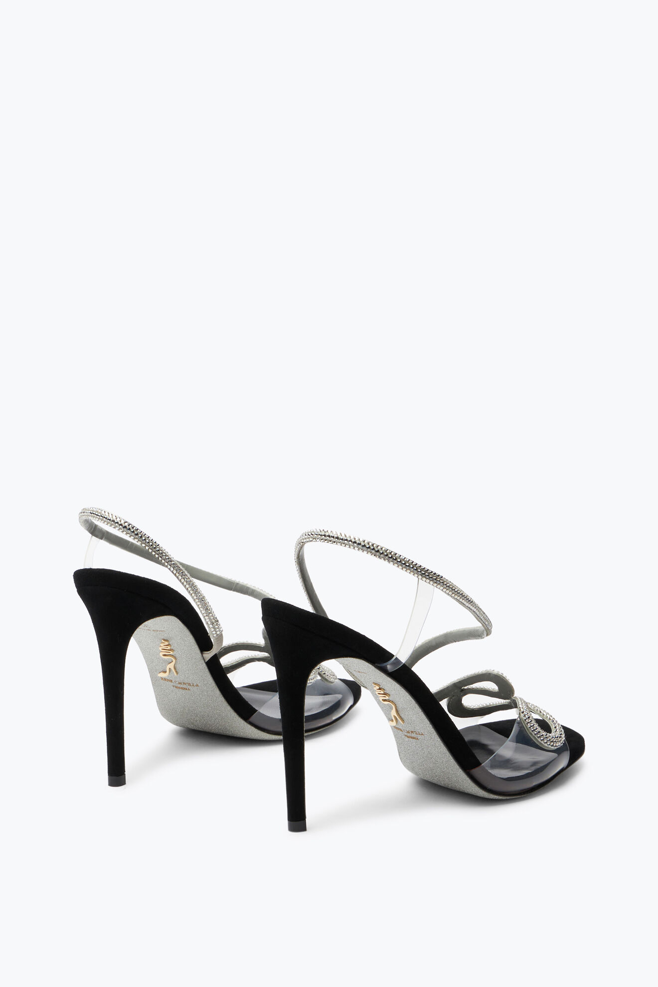Morgana Black And Silver Sandal 105 Sandals in Black for Women | Rene ...