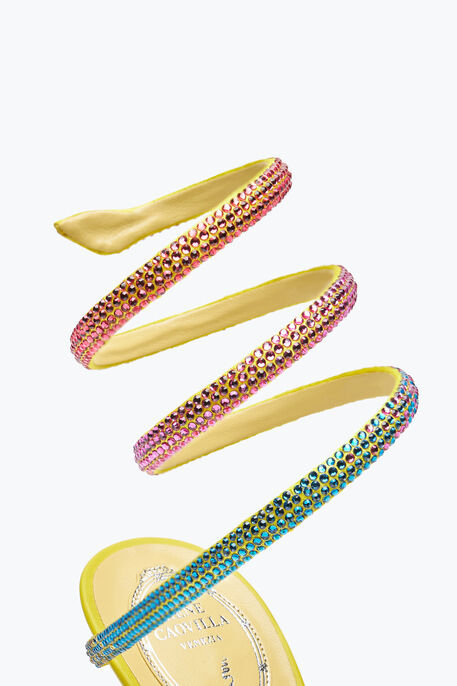 Jeweled Margot Yellow Sandal With Degradé Crystals 105 | Rene Caovilla®