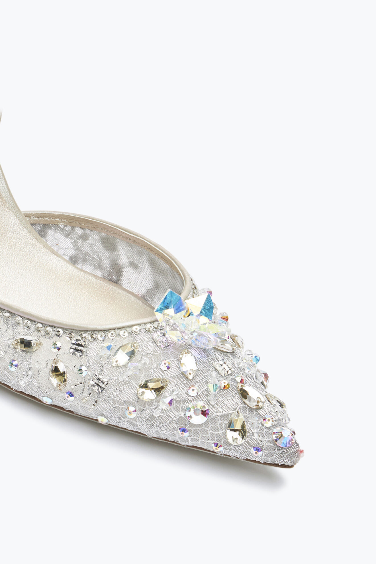 Silver Slingbacks Cinderella 75 Slingbacks in Silver for Women | Rene ...