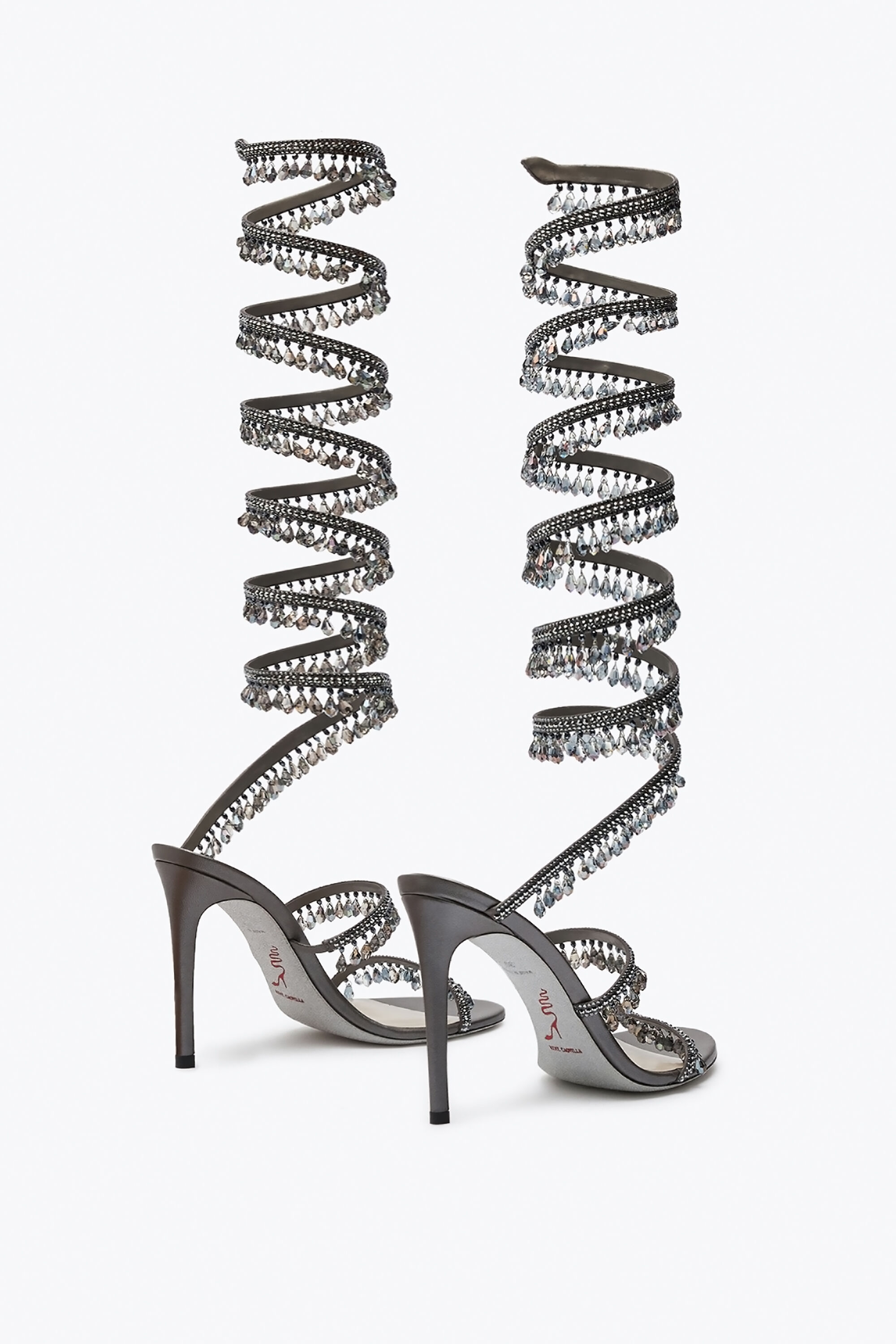 Jeweled SUPER CHANDELIER ANTHRACITE SANDAL 105 | Rene Caovilla® Jeweled SUPER CHANDELIER ANTHRACITE SANDAL 105 | Rene Caovilla®