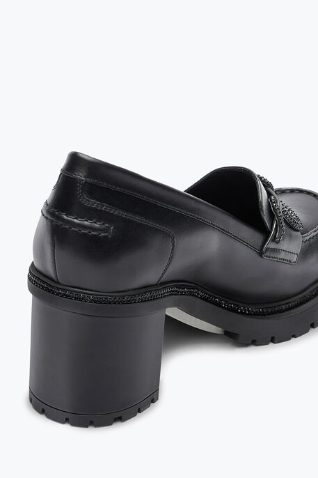 Jeweled Morgana Black Loafer With Crystals 60 | Rene Caovilla®