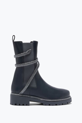 Jeweled Cleo Grey Bootie With Silver Crystals 25 | Rene Caovilla®