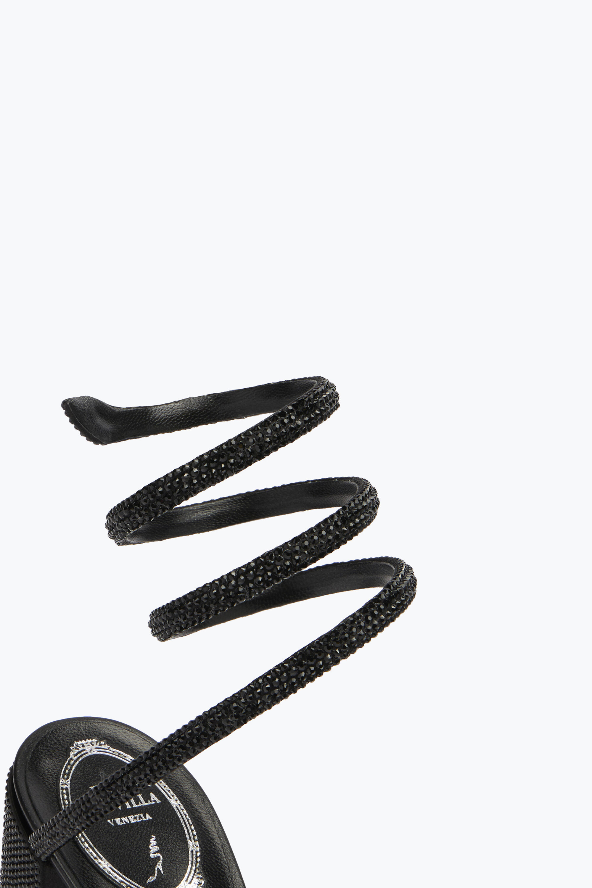 Jeweled Cleo Block-Heeled Crystal Black Sandal 80 | Rene Jeweled Cleo Block-Heeled Crystal Black Sandal 80 | Rene