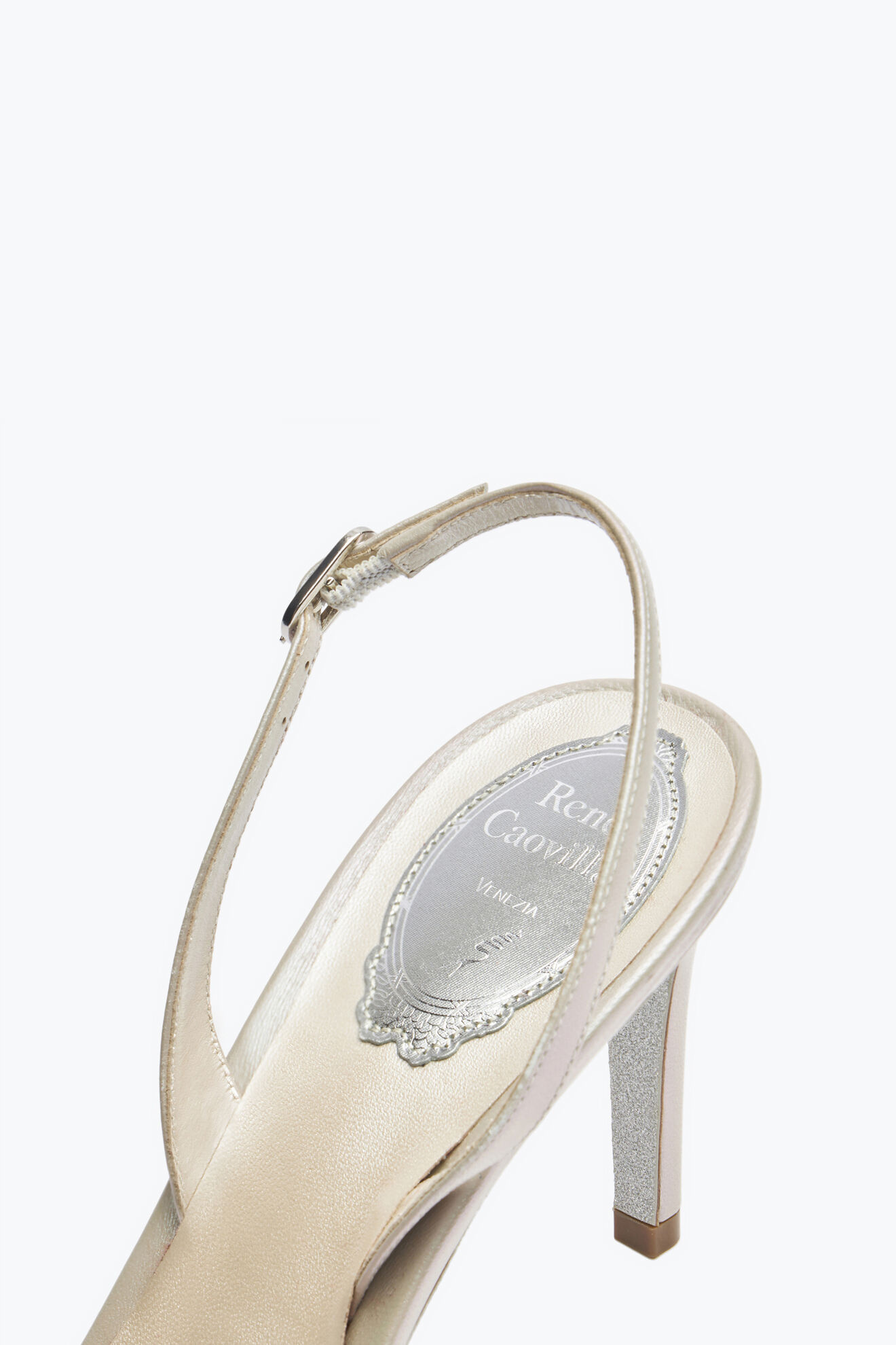 Silver Slingbacks Cinderella 75 Slingbacks in Silver for Women | Rene ...